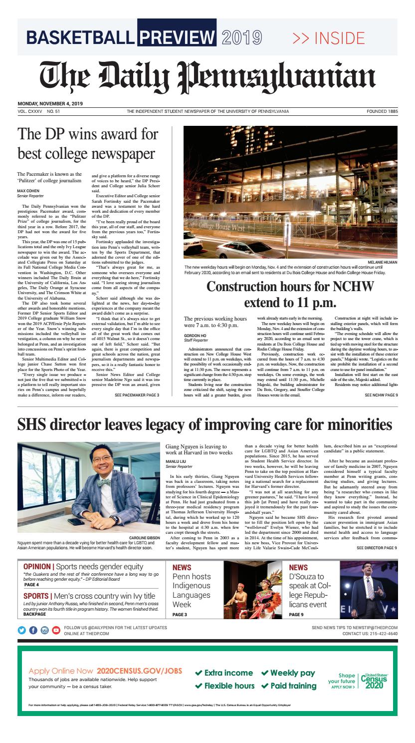 November 11, 2019 by The Daily Pennsylvanian - Issuu