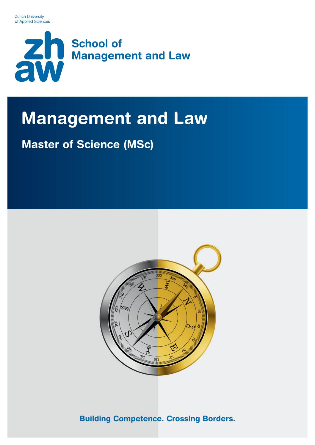 Master of Science in Management and Law by ZHAW School of Management ...