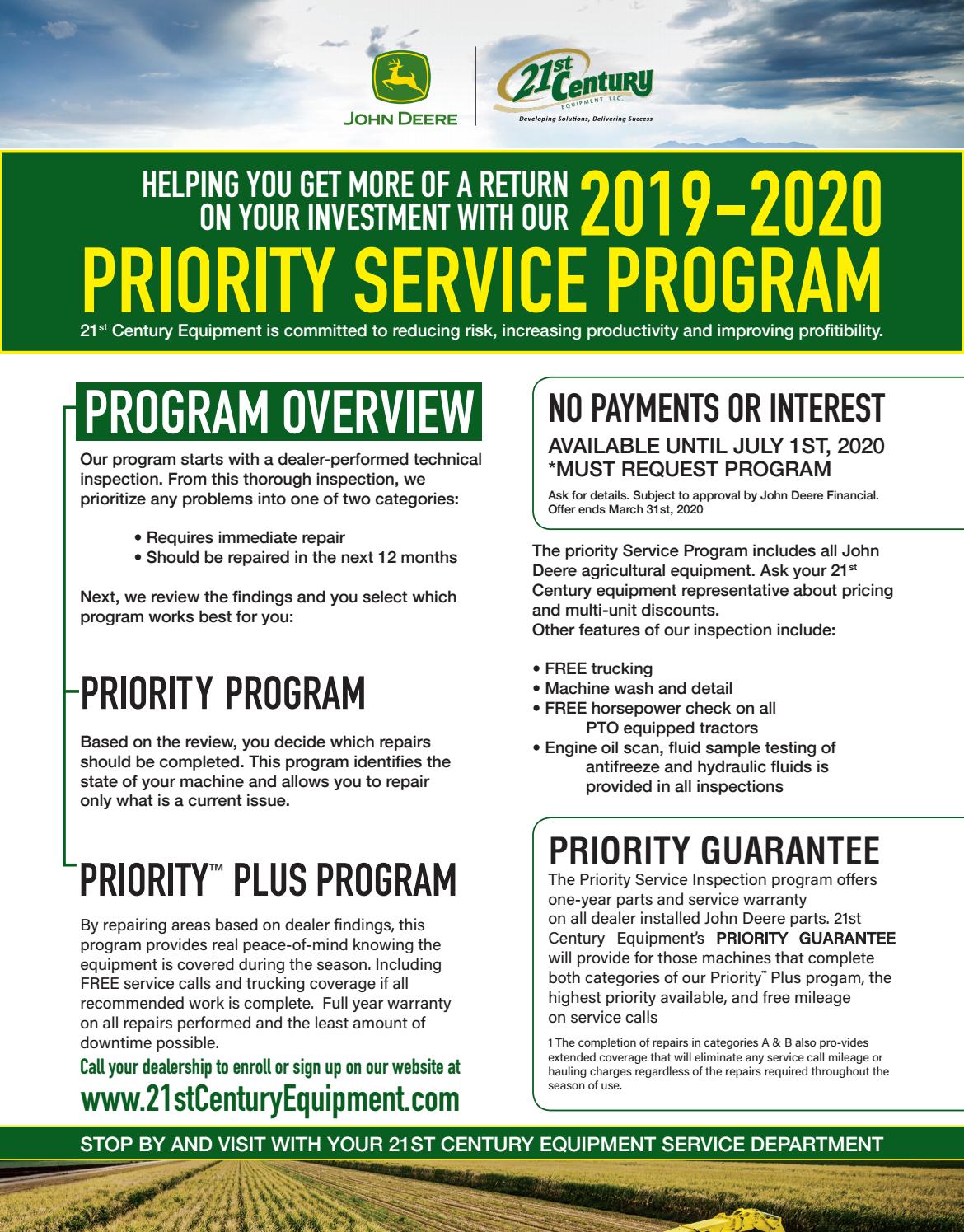 2019-2020 Priority Service Program by 21st Century Equipment LLC - Issuu