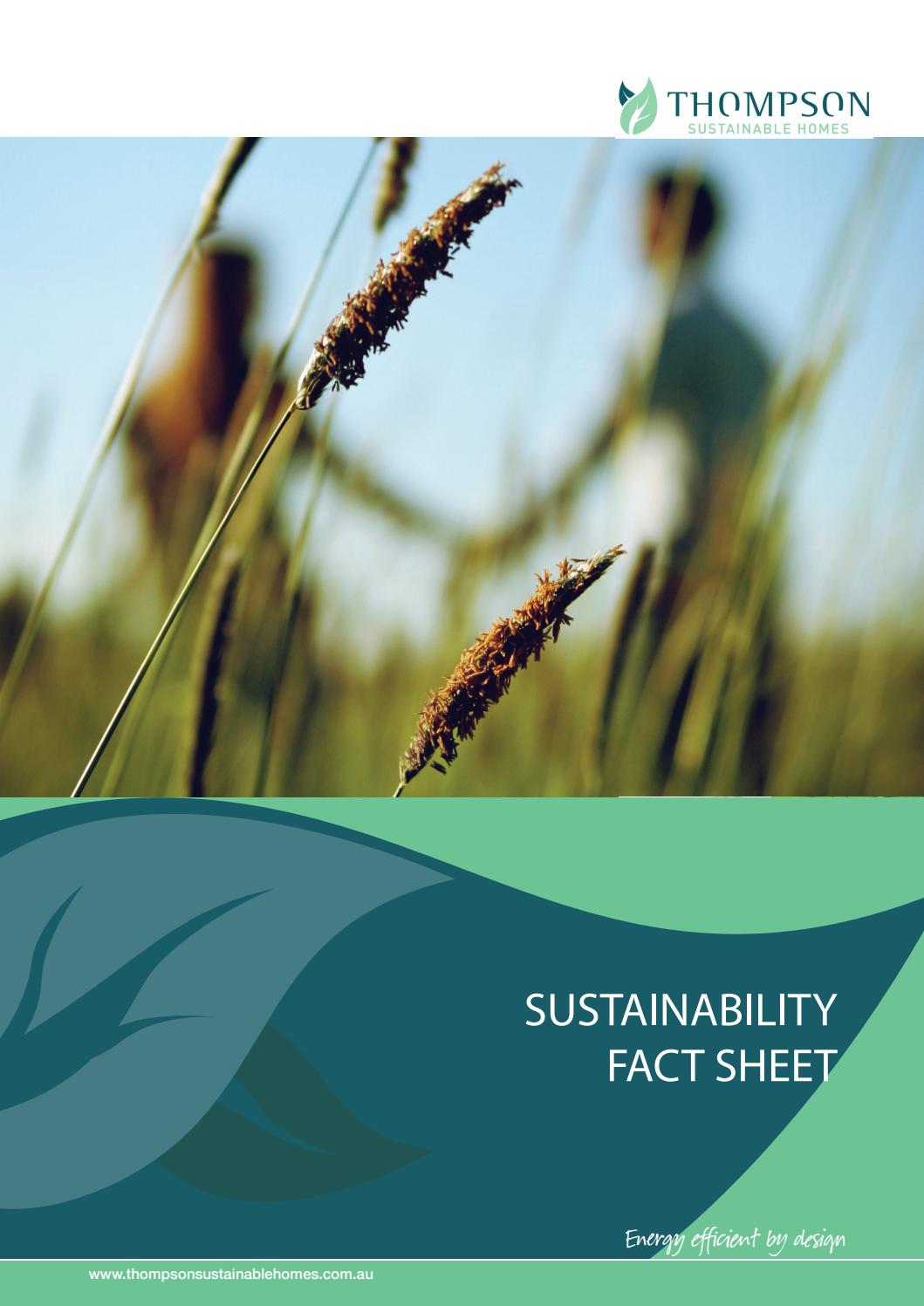 Thompson Sustainable Homes Sustainability Fact Sheet by Thompson ...