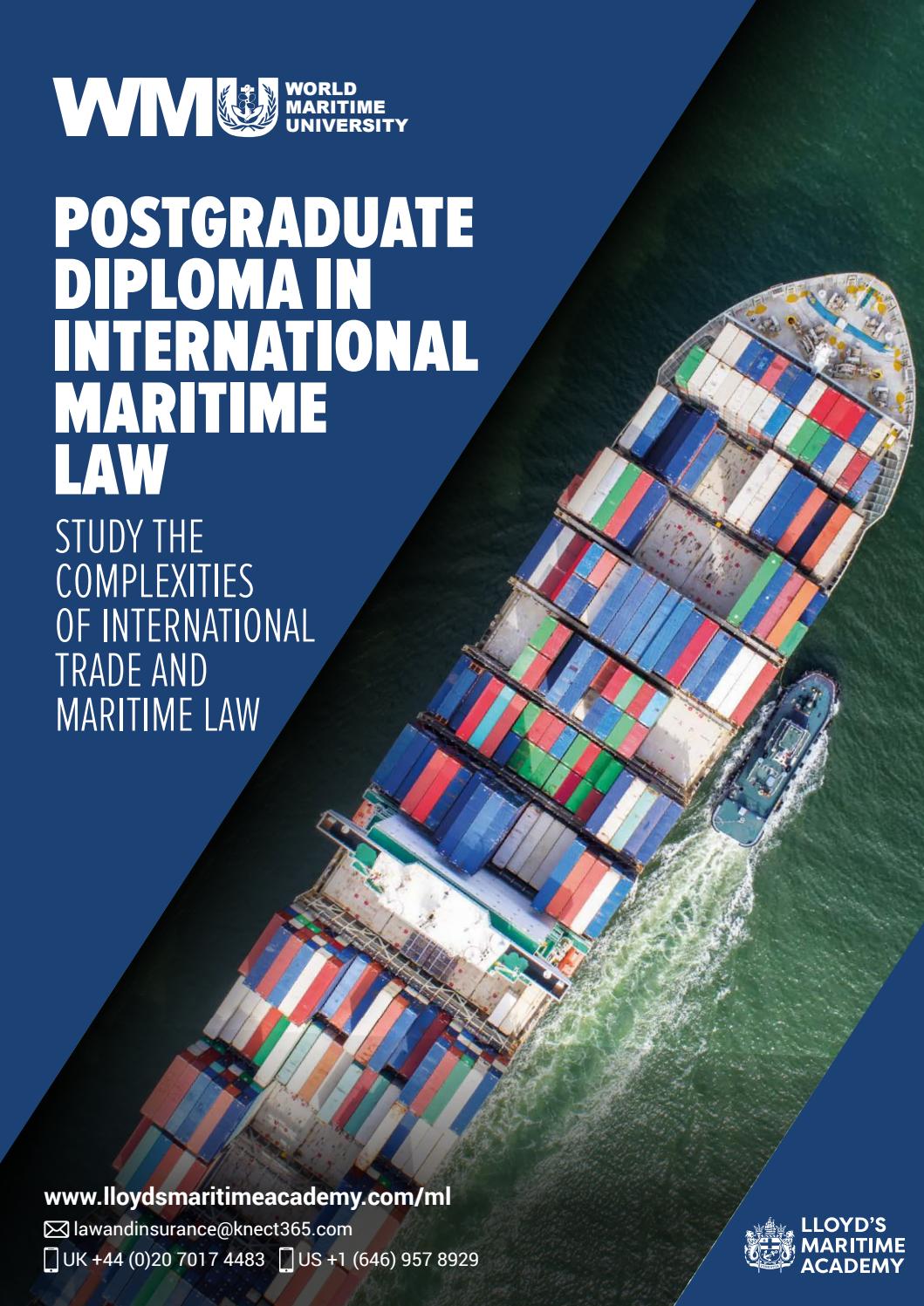 Postgraduate Diploma in International Maritime Law by World Maritime ...