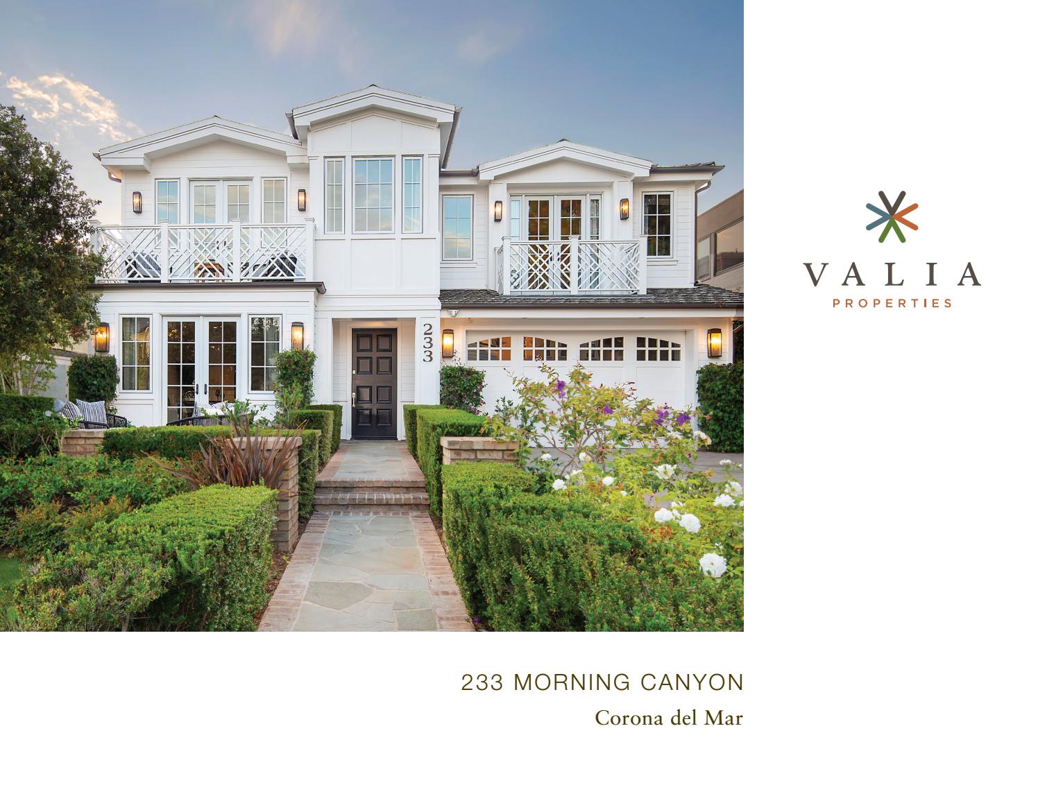 233 Morning Canyon, Corona del Mar, CA by VALIA Properties - Issuu
