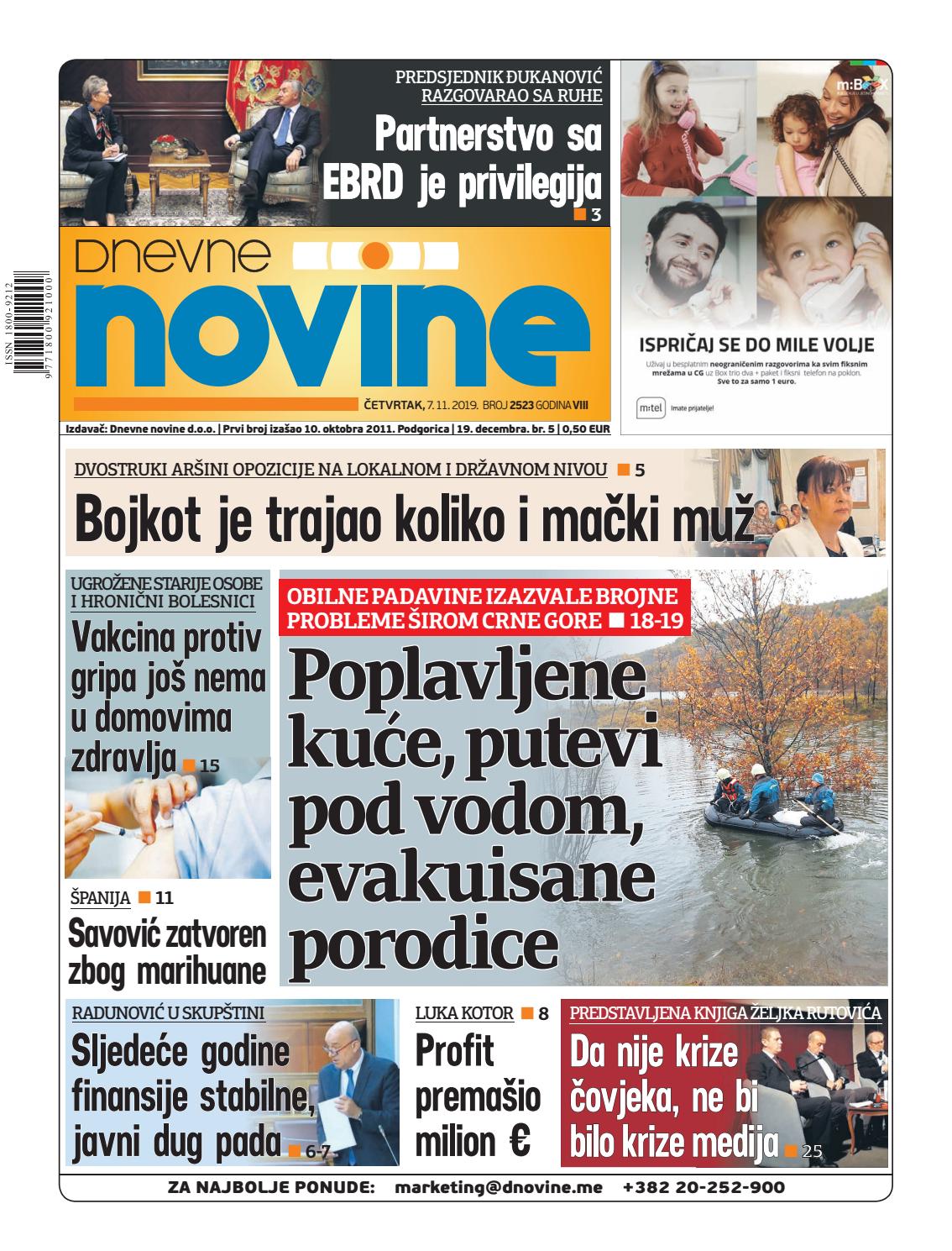 Dnevne novine 7. novembar 2019. by Dnevne Novine - Issuu