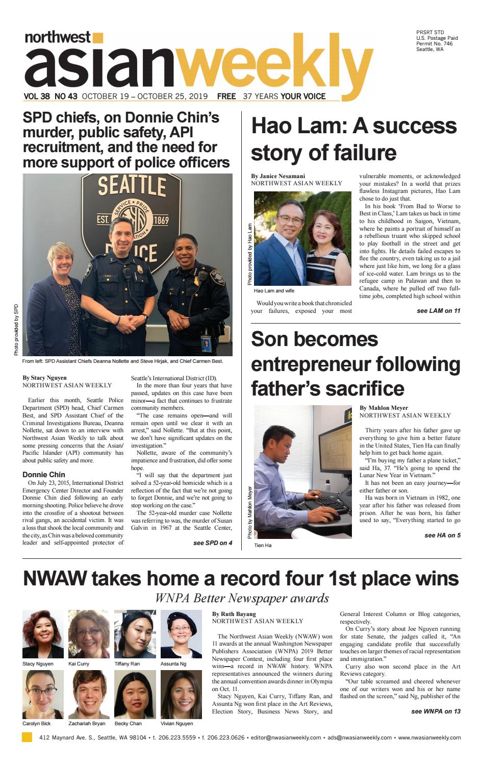VOL 38 NO 43 | OCTOBER 19 – OCTOBER 25, 2019 by Northwest Asian Weekly ...