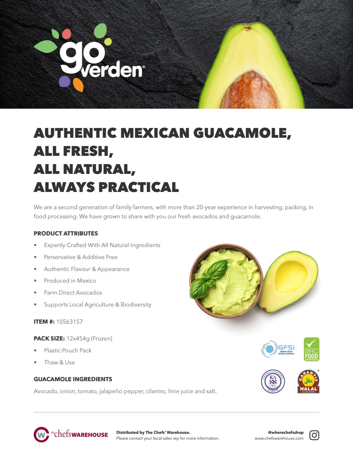 GoVerden Authentic Mexican Guacamole (Canada) by The Chefs' Warehouse ...