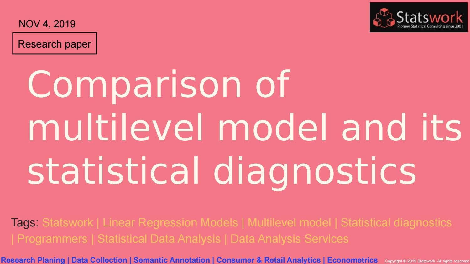 Comparison Of Multilevel Model And Its Statistical Diagnostics by ...