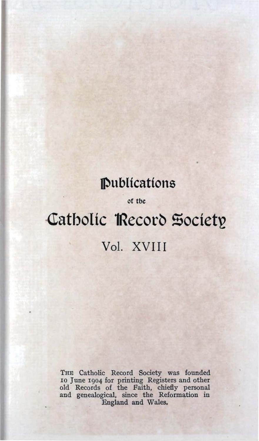 Records Volume 18: Recusant Roll No 1 by The Catholic Record Society ...