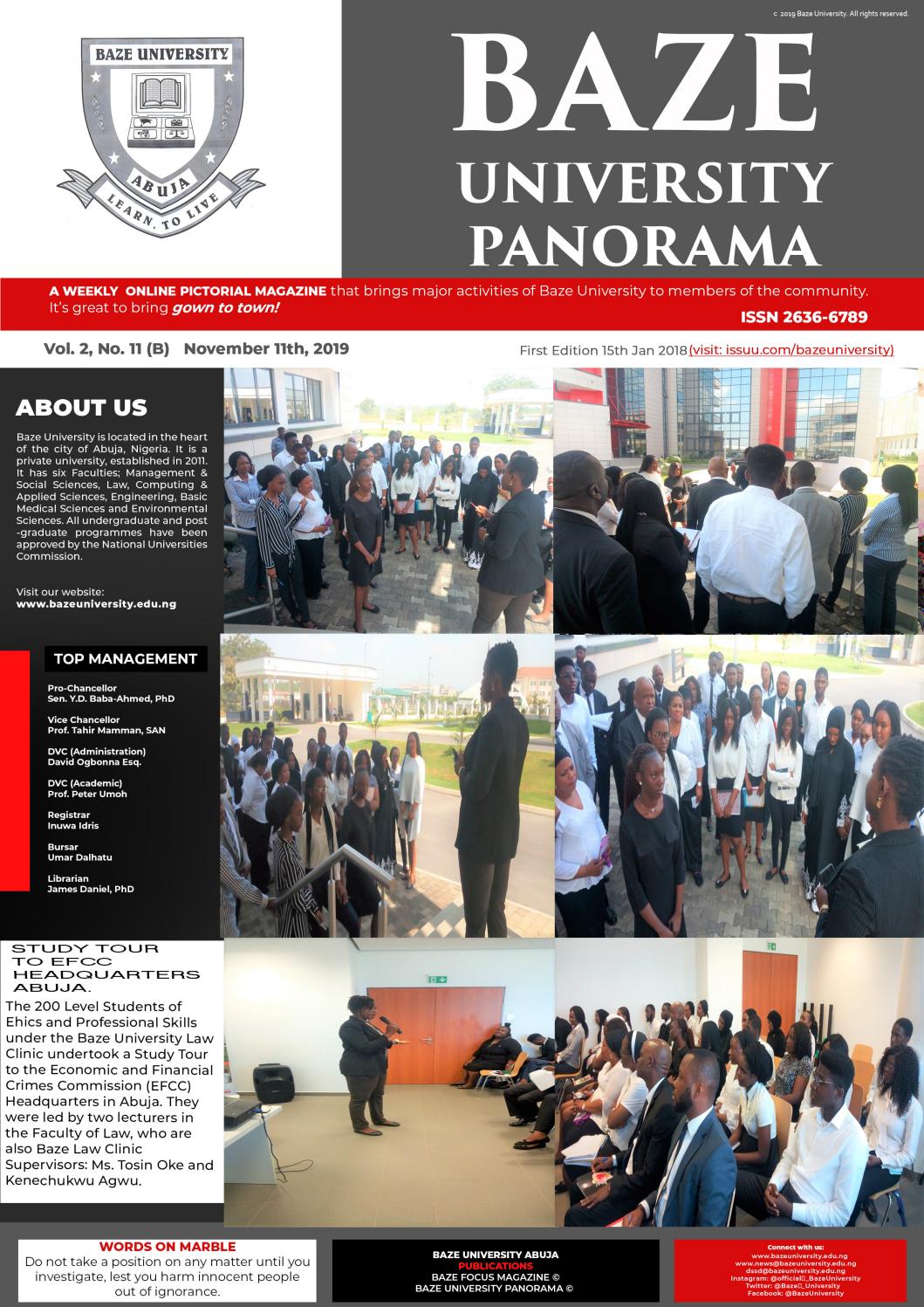 BAZE UNIVERSITY PANORAMA (11th November 2019) by Baze University - Issuu