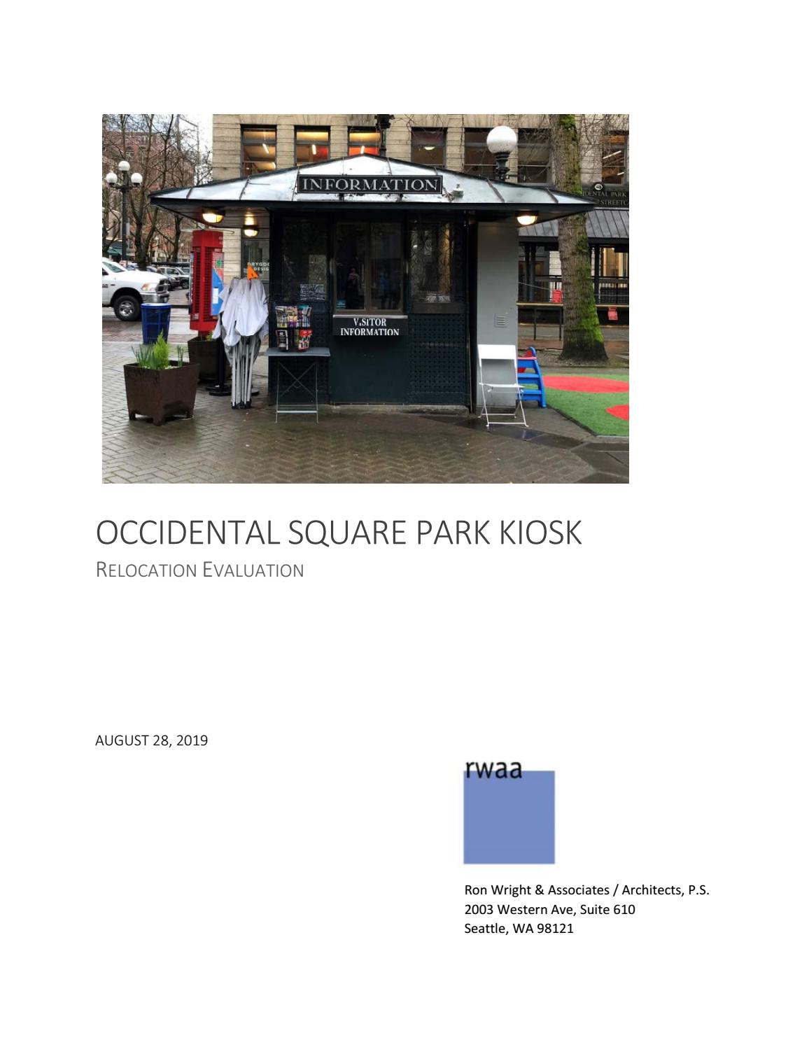 Occidental Square Park Kiosk Relocation Evaluation by Alliance for ...