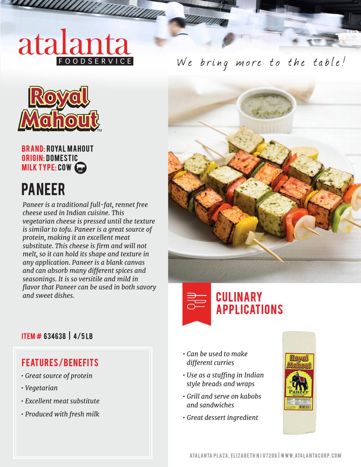 Royal Mahout Paneer Foodservice by Atalanta Corp. - Issuu