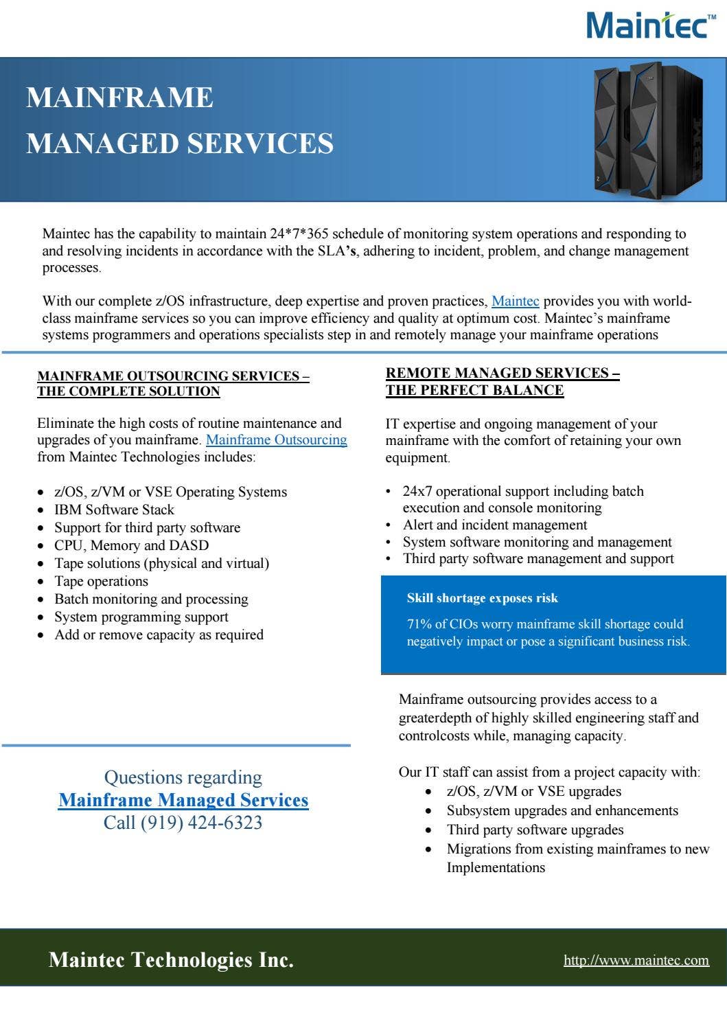 Mainframe Managed Services | Maintec by Maintec Bangalore - Issuu