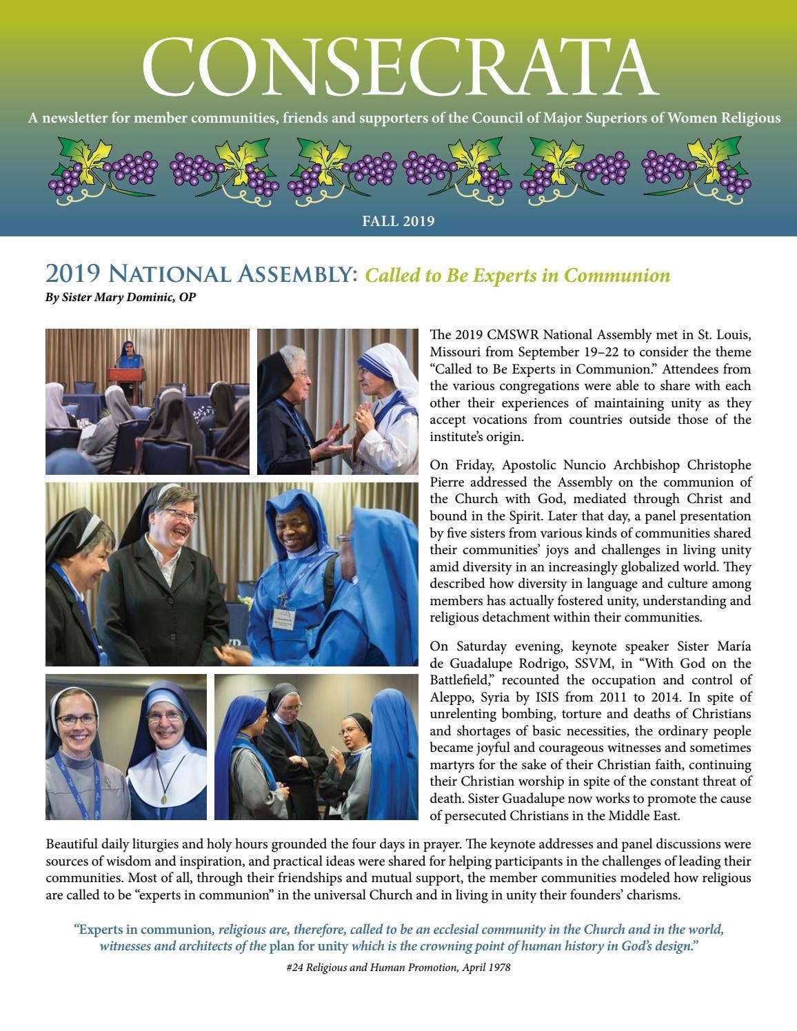 CMSWR 2019 Fall Consecrata by CMSWR - Issuu
