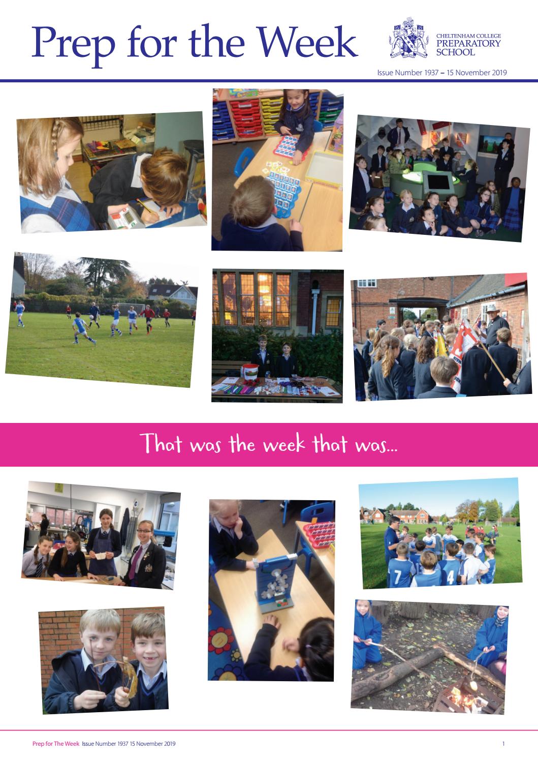 Prep for the Week - Week 11 by Cheltenham College - Issuu