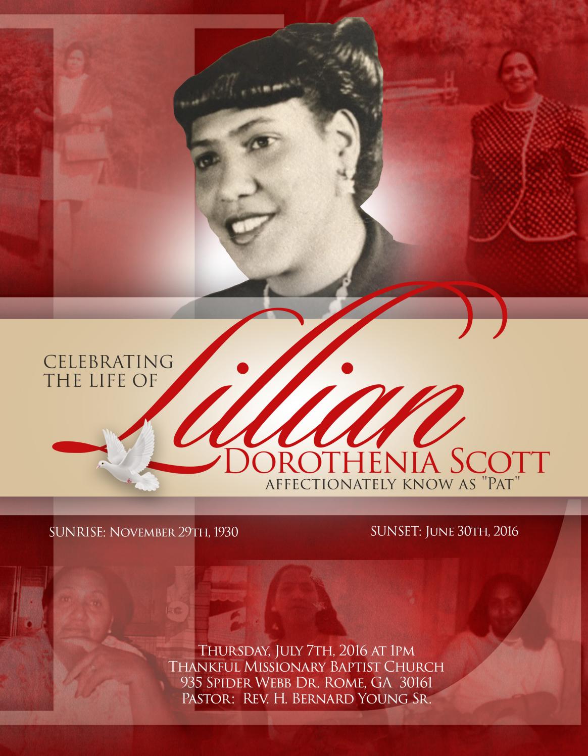 Lillian Scott Memorial Keepsake by JP Designs Art - Issuu