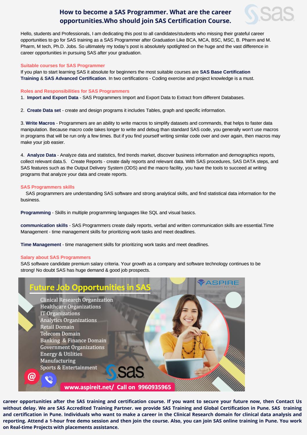 SAS Base Programmer Certification Training by Certified Experts by ...