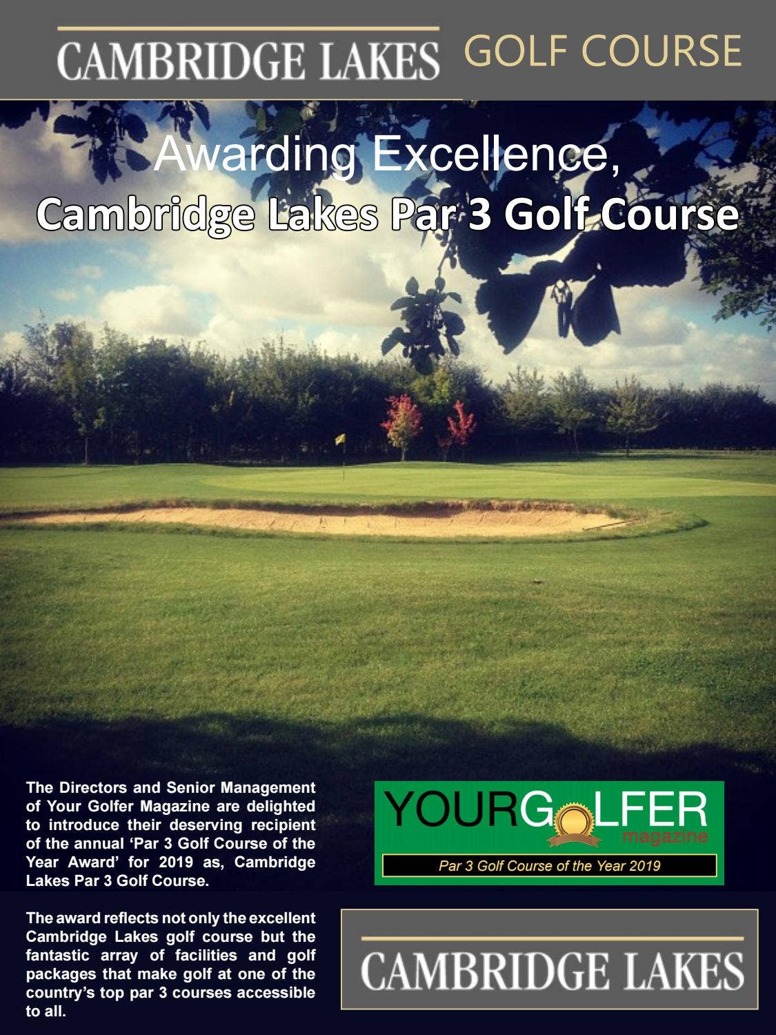 Cambridge Lakes Golf Club - Par 3 Golf Course of the Year 2019 by Wayne ...