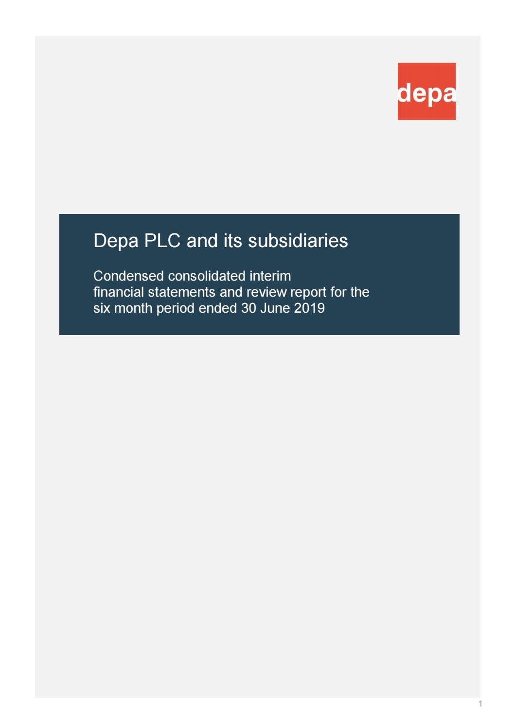 H1 - 2019 - Financial Statements (English) by Depa Group - Issuu