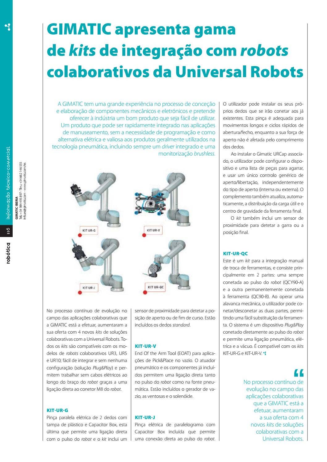 GIMATIC apresenta gama de kits de integração com robots colaborativos ...