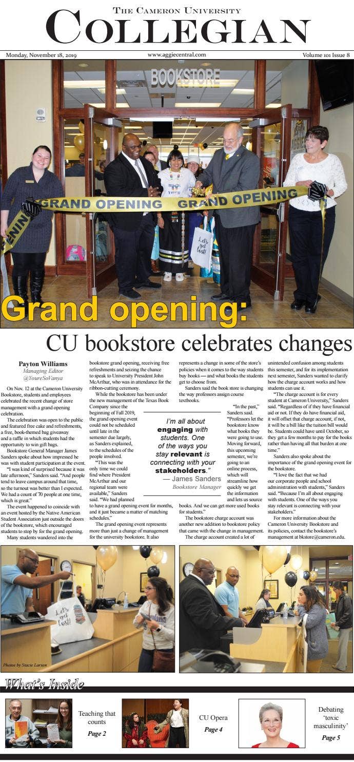 The Cameron Collegian - November 18, 2019 by Cameron University ...
