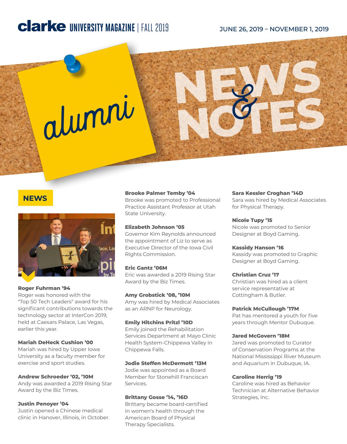 Clarke University Class Notes - Fall 2019 by Clarke University - Issuu