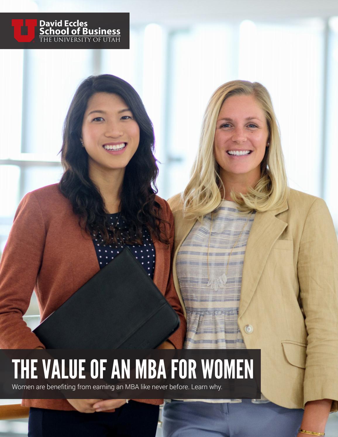 The Value of an MBA for Women (Full-time MBA) by University of Utah's ...