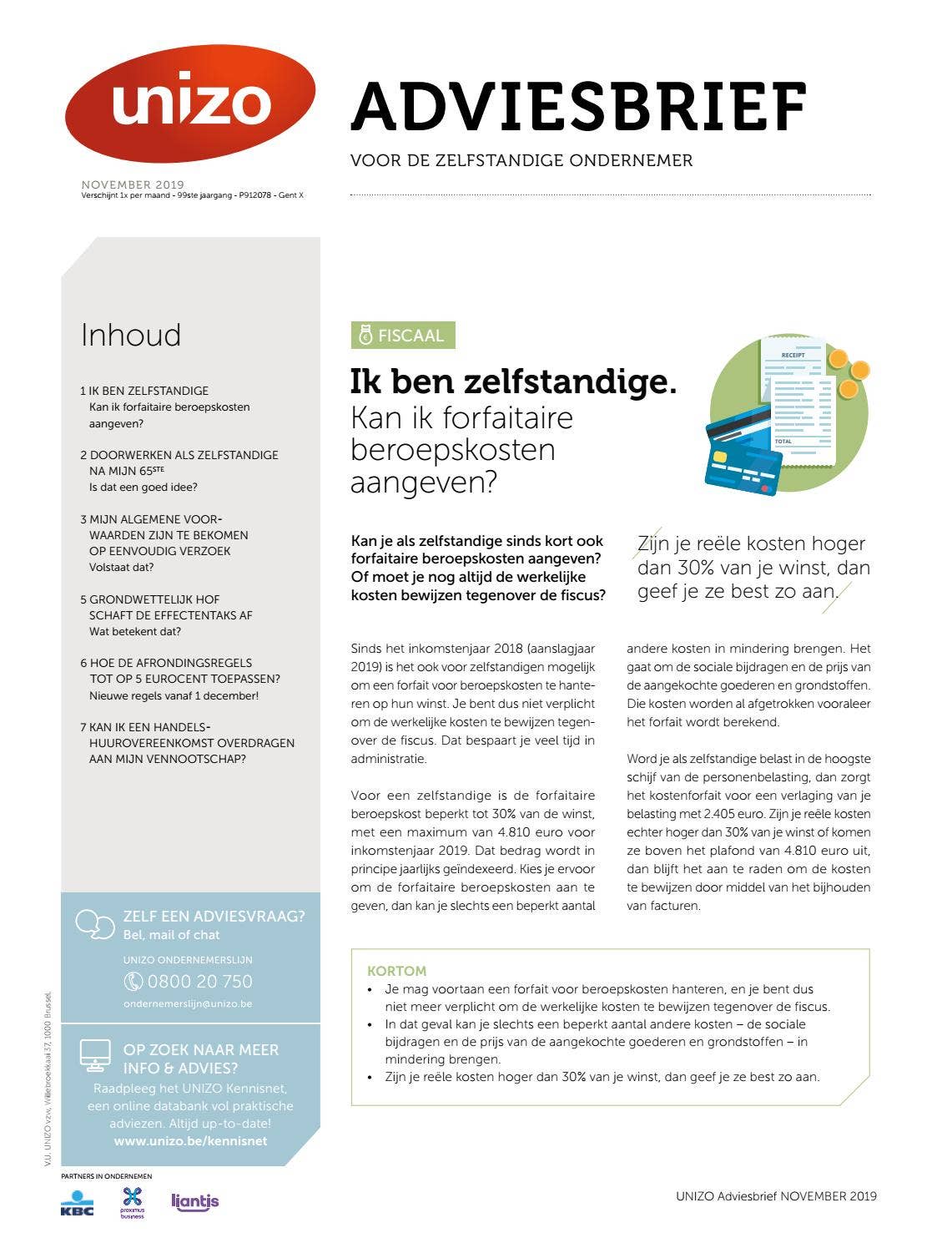 UNIZO Adviesbrief november 2019 by Jurgen Muys - Issuu