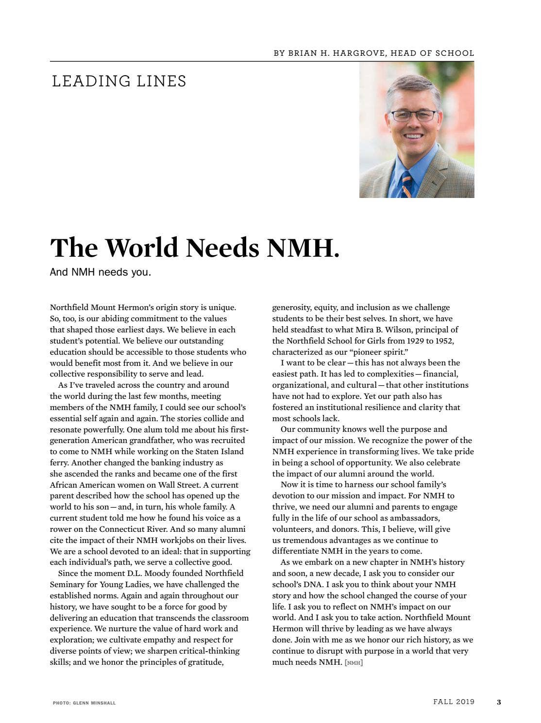 NMH Magazine 2019 Fall by Northfield Mount Hermon - Issuu