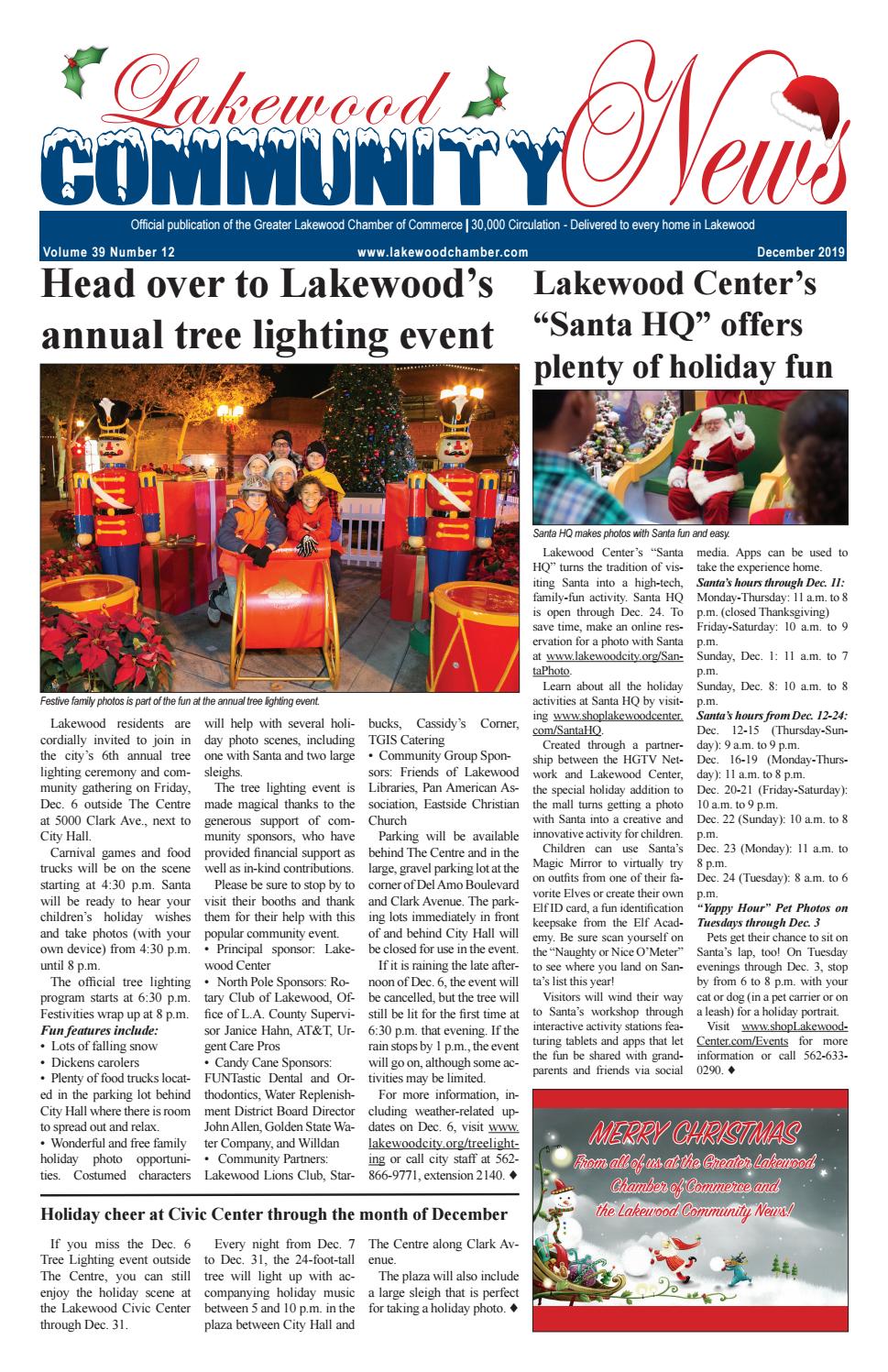 Lakewood Community News - December 2019 by Greater Lakewood Chamber of ...