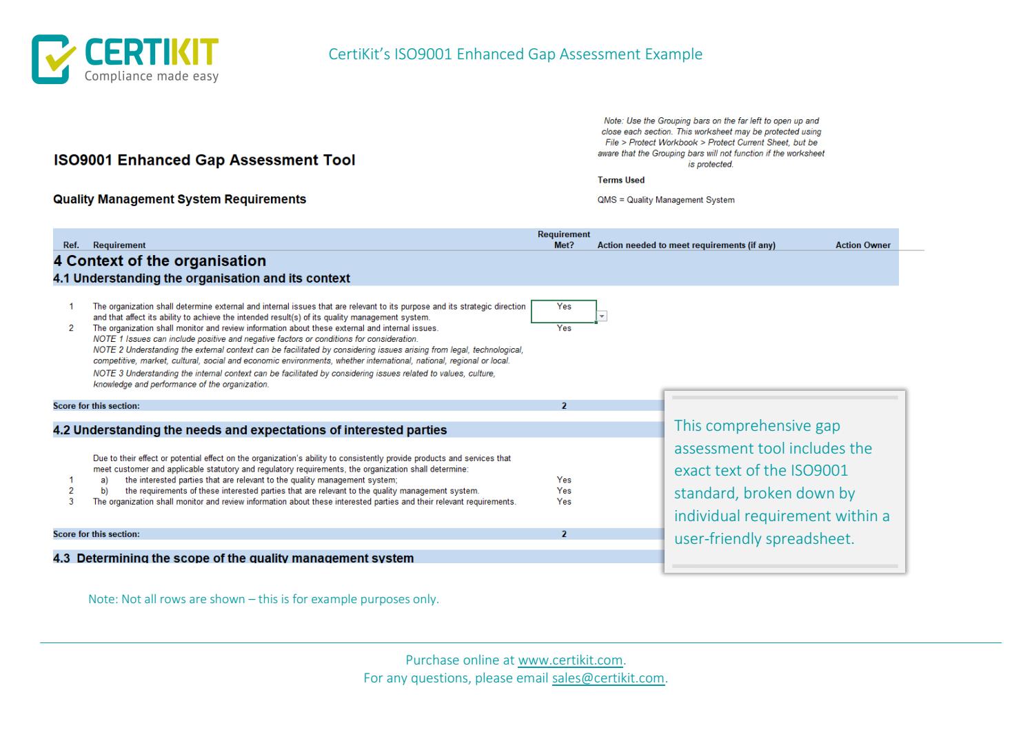 CertiKit's ISO9001 Enhanced Gap Assessment Example by CertiKit Limited ...