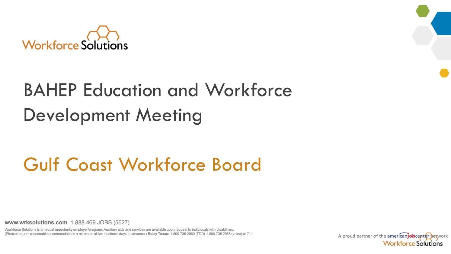 2019 Workforce Report Card - Gulf Coast Workforce Board by Bay Area ...