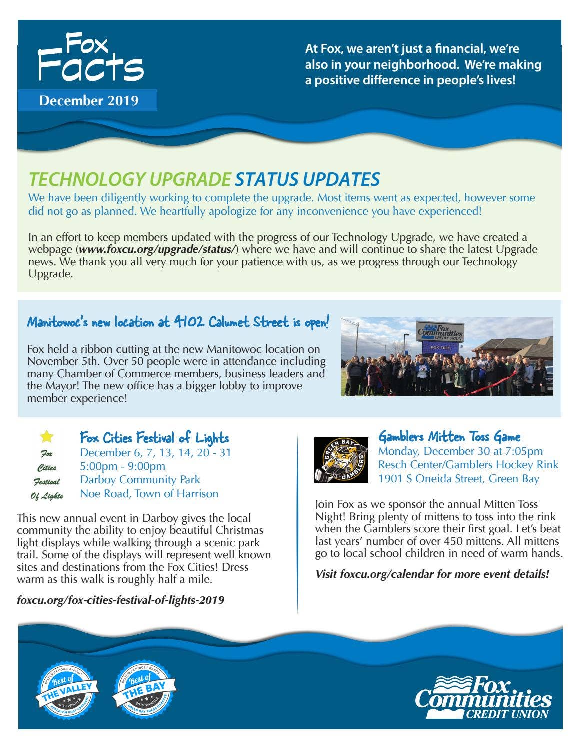 Fox Facts Newsletter - December 2019 by Fox Communities Credit Union ...