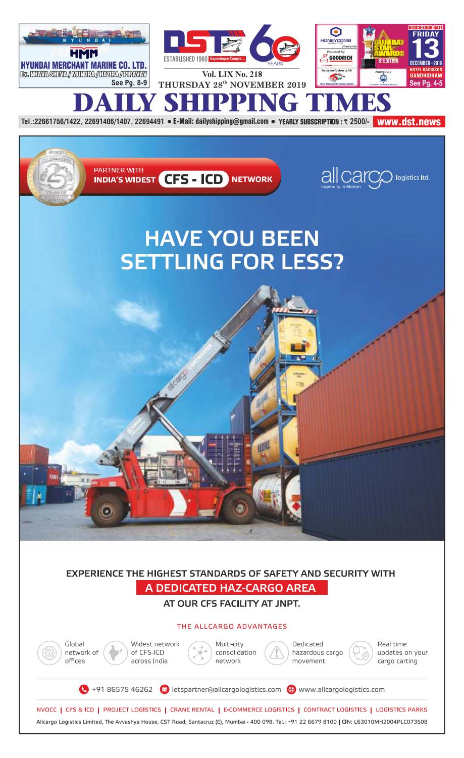 28-11-2019 by Daily Shipping Times - Issuu