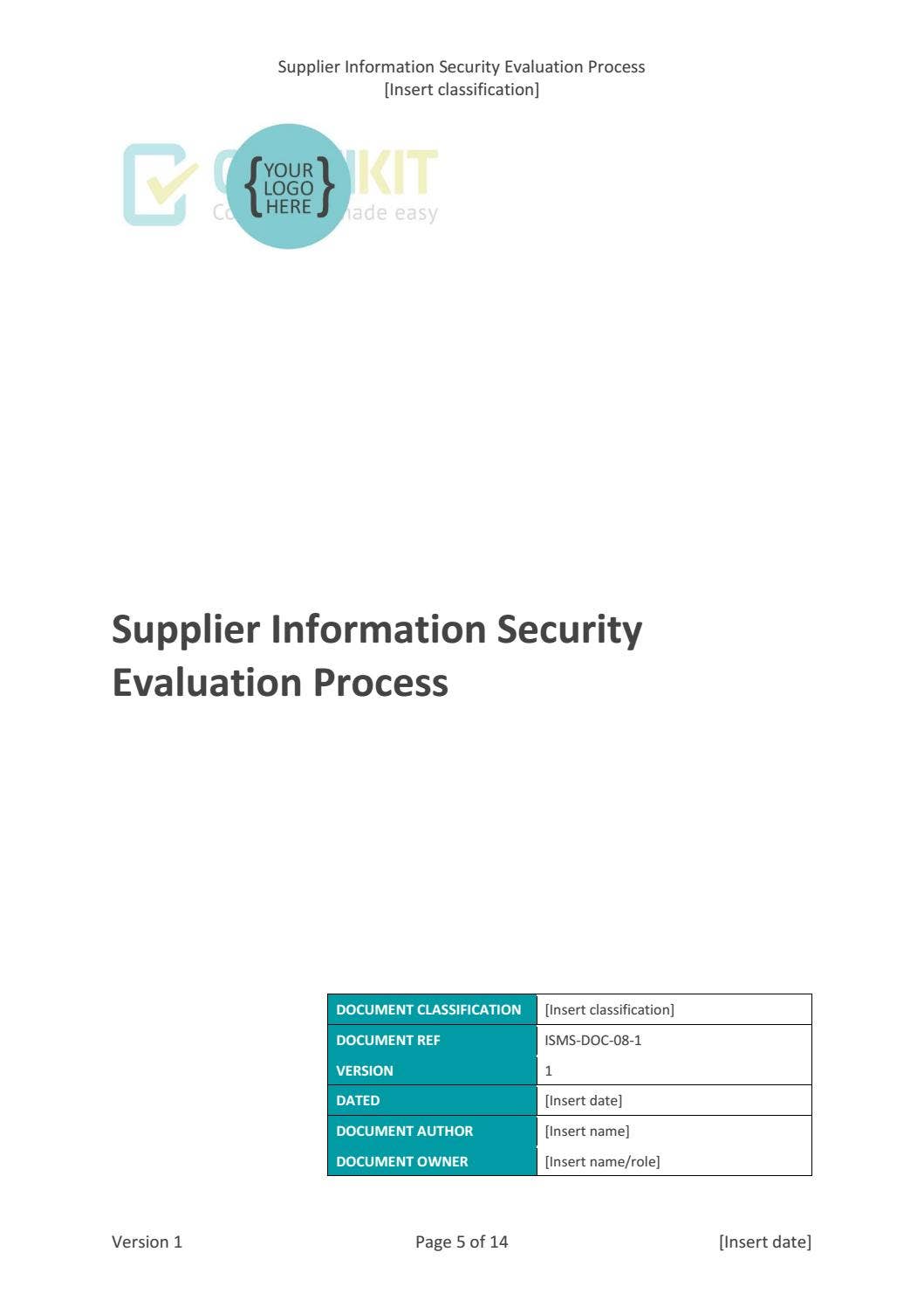 ISMS-DOC-08-1 Supplier Information Security Evaluation Process by ...
