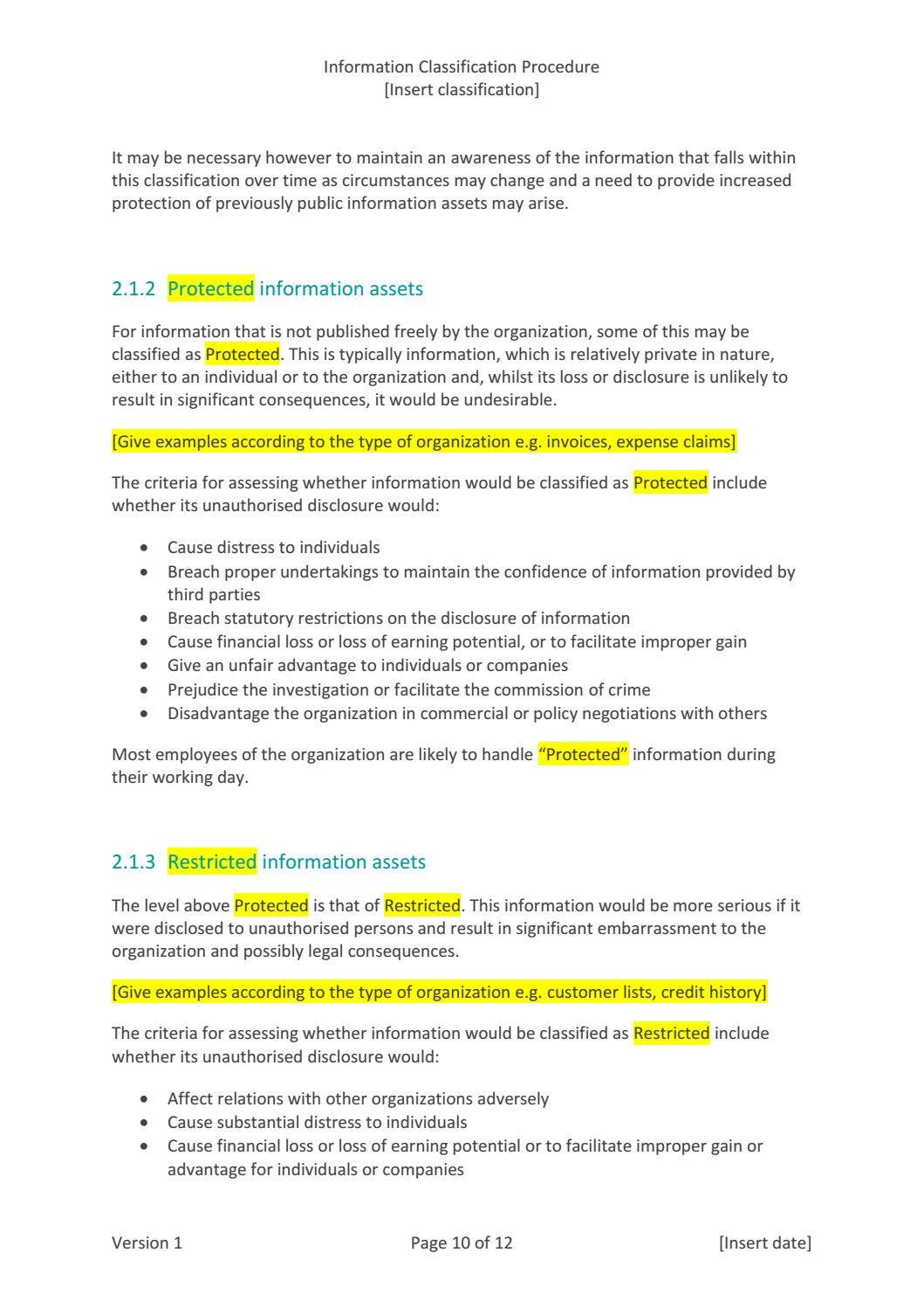 ISMS-DOC-A08-2 Information Classification Procedure by CertiKit Limited ...