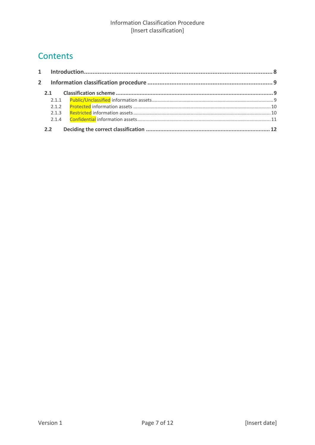 ISMS-DOC-A08-2 Information Classification Procedure by CertiKit Limited ...