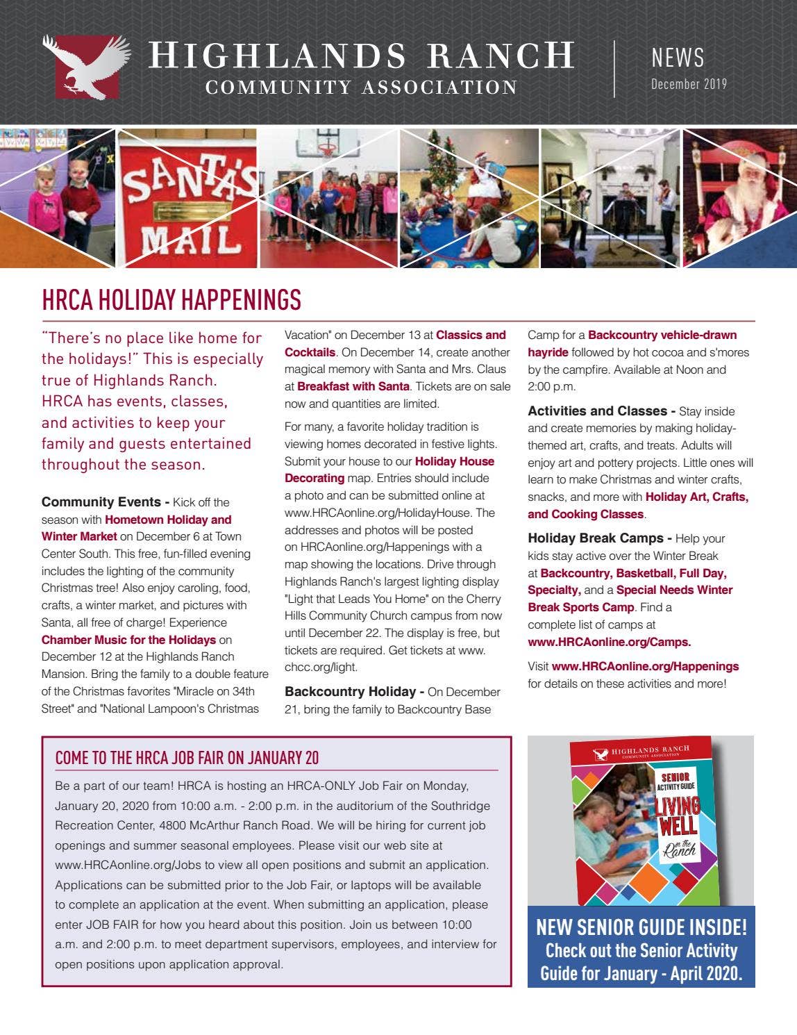 HRCA December 2019 Newsletter by Highlands Ranch Community Association ...