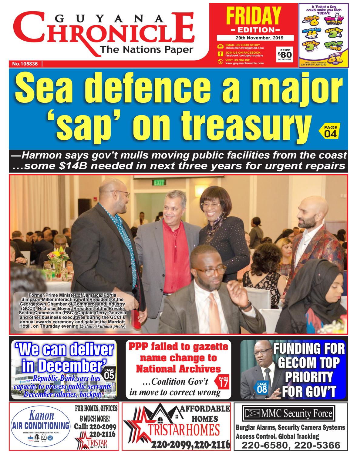 Guyana_Chronicle_Epaper_11_29_2019 by Guyana Chronicle - Issuu