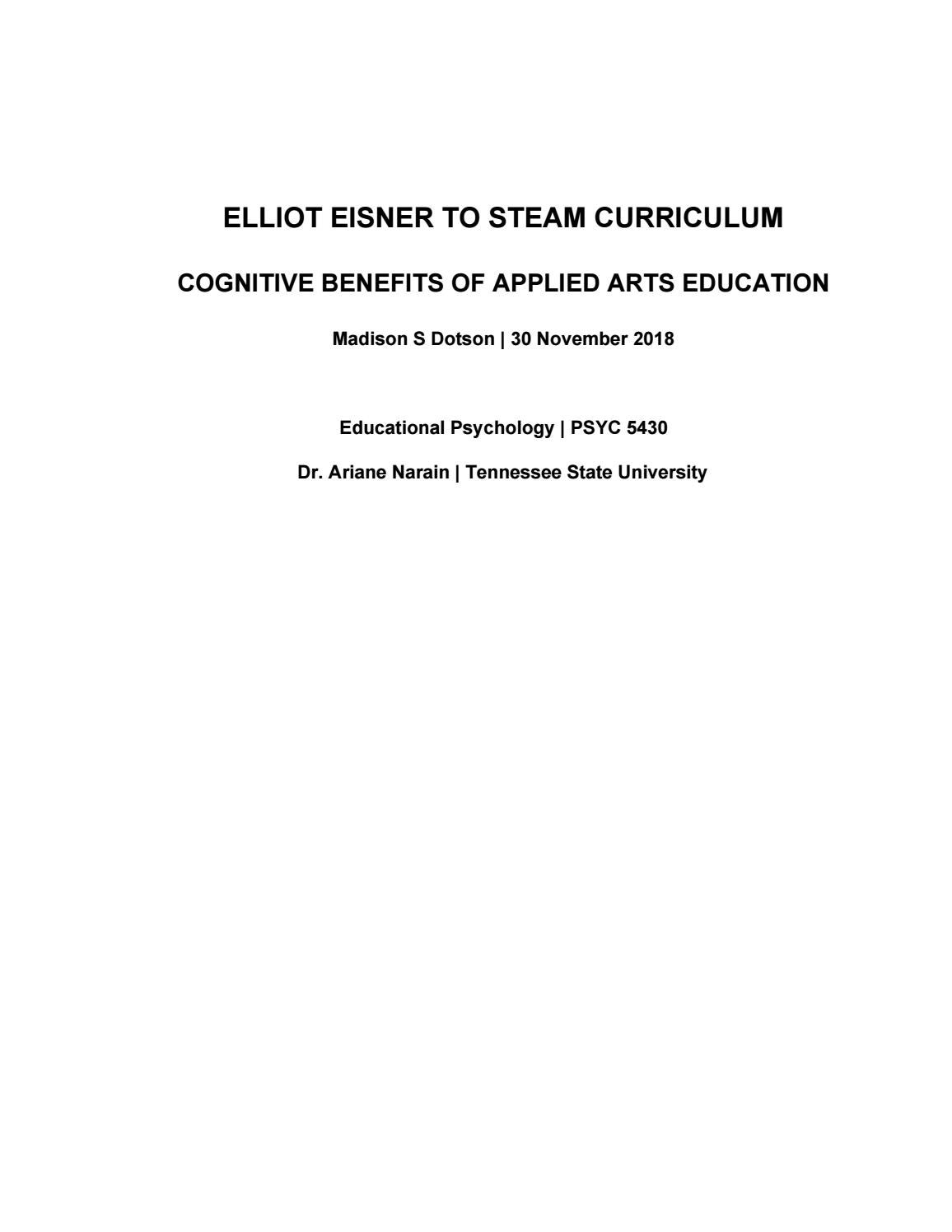 Cognitive Benefits of Applied Arts Education by Madison Dotson - Issuu