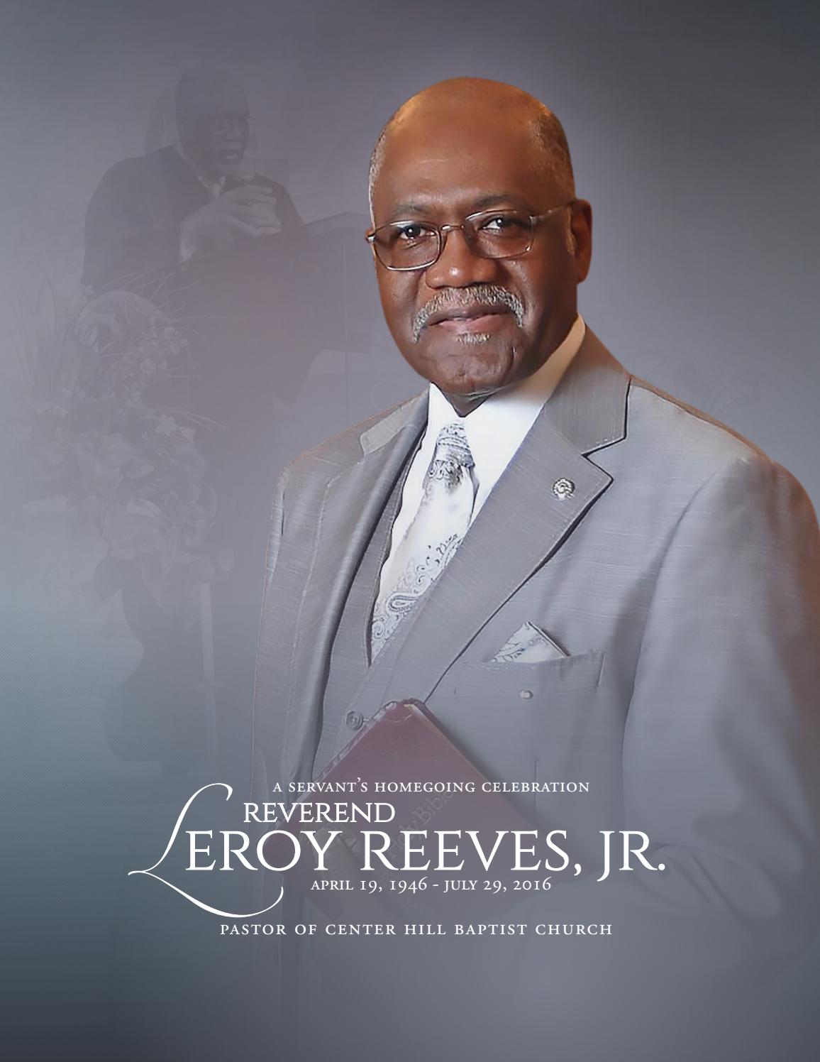 Pastor Leroy Reeves, Jr. Memorial by CHRISTOPHER MARCS DESIGN - Issuu