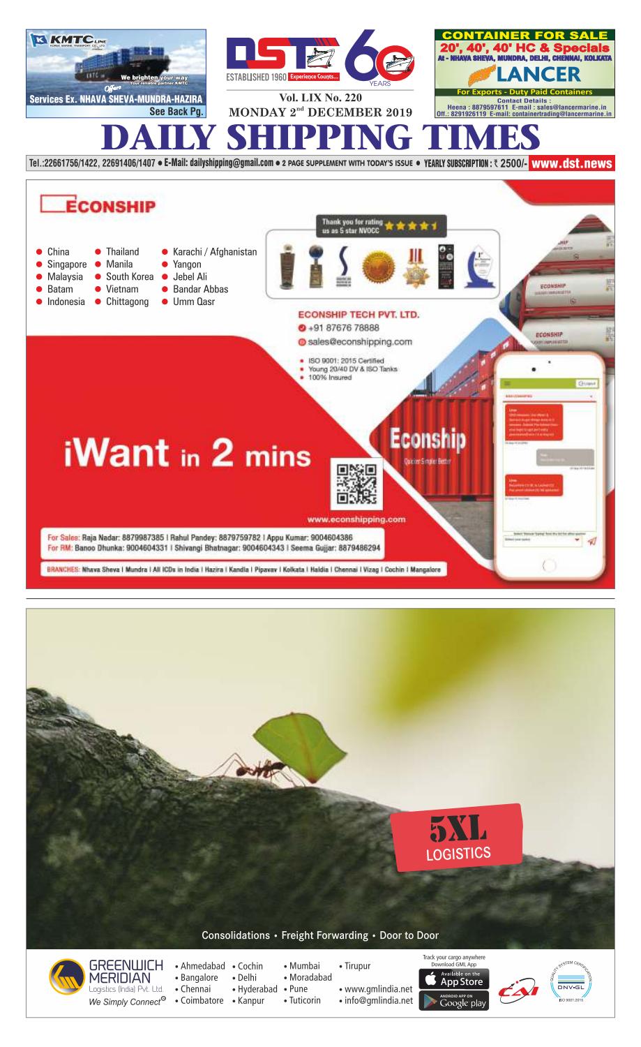 02-12-2019 by Daily Shipping Times - Issuu