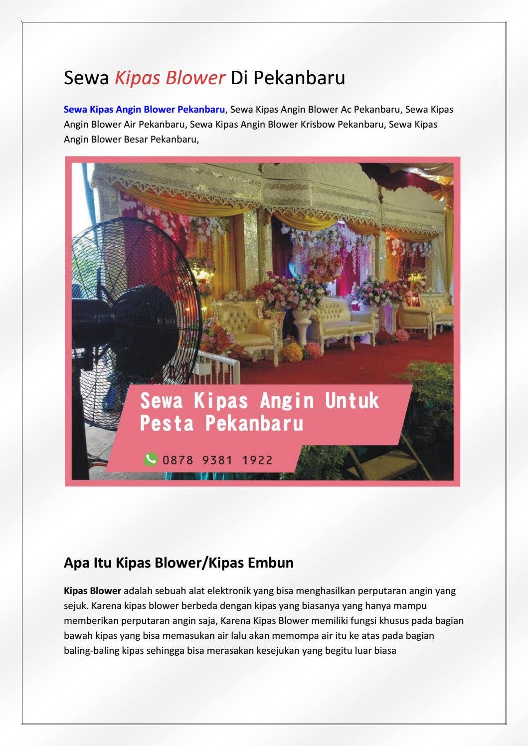 Sewa Kipas Angin Blower Air Besar Pekanbaru, WA 0878 9381 1922 by ...