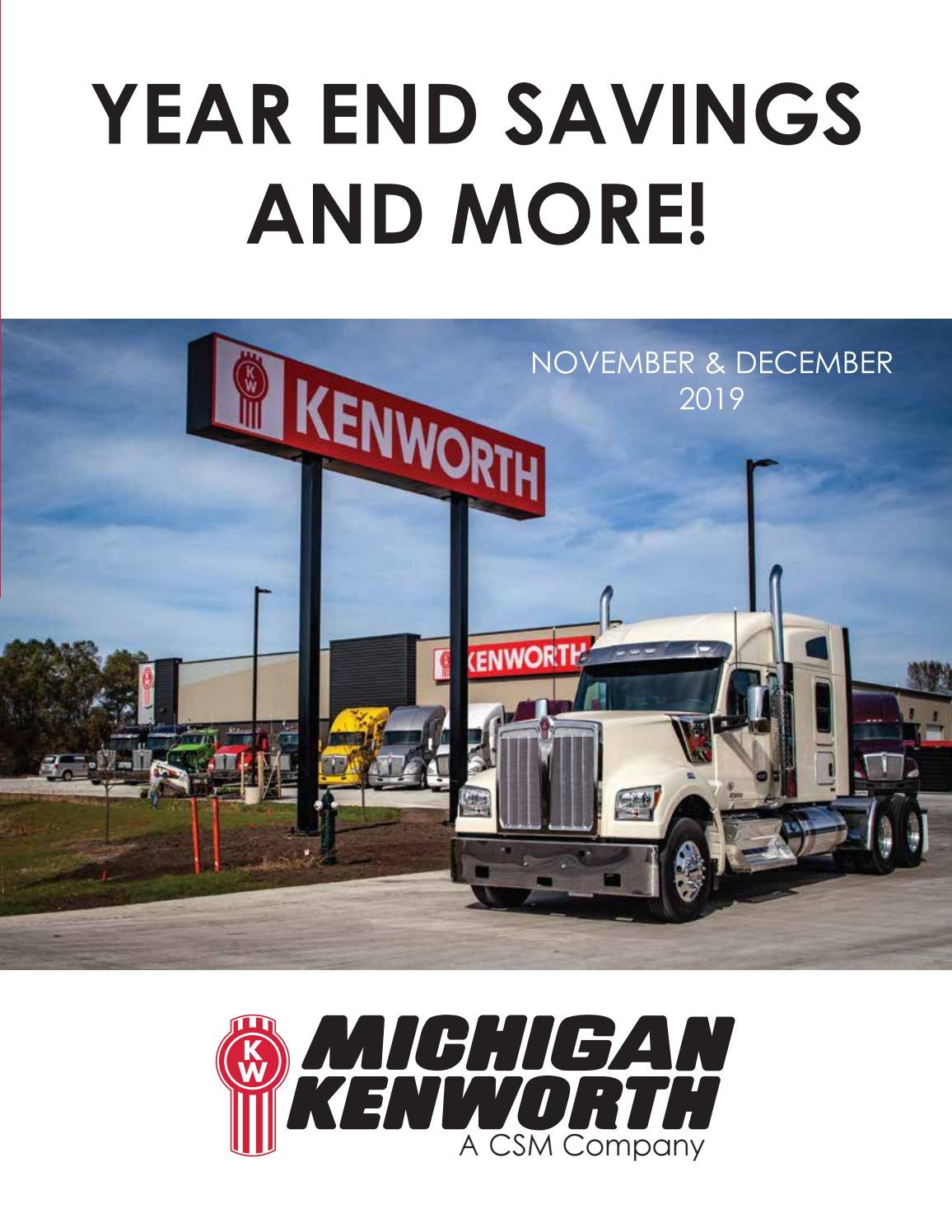 Michigan Kenworth Year End Flyer 2019 by csmcompanies - Issuu