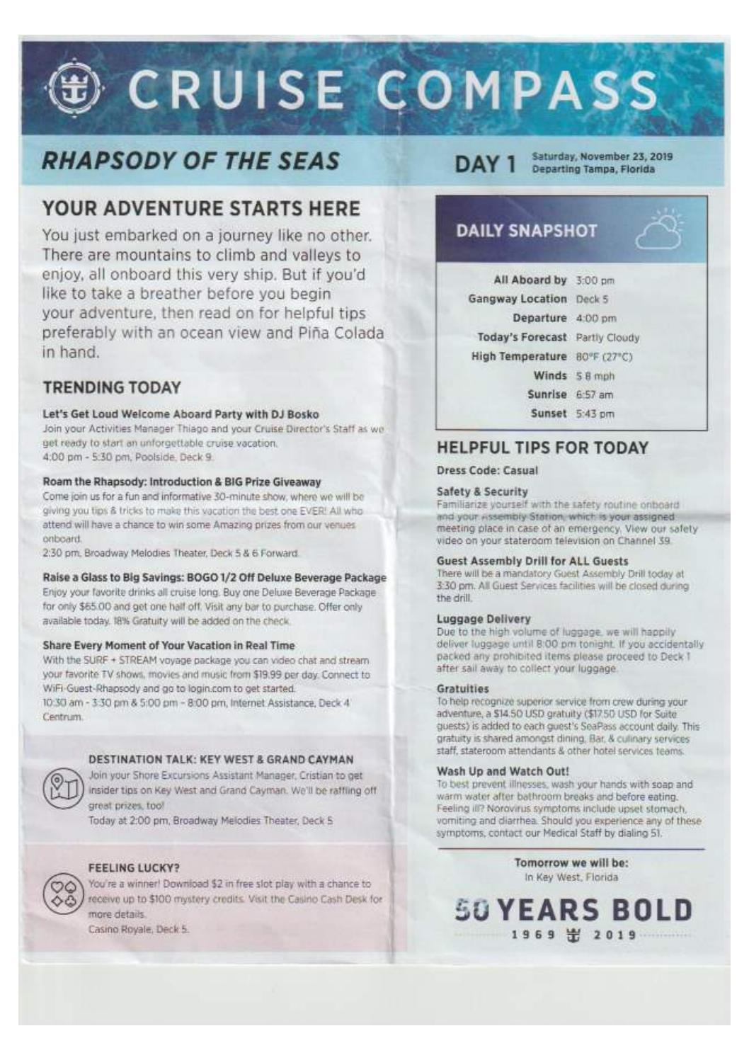 Rhapsody of the Seas 7-night Western Caribbean Cruise Compass ...