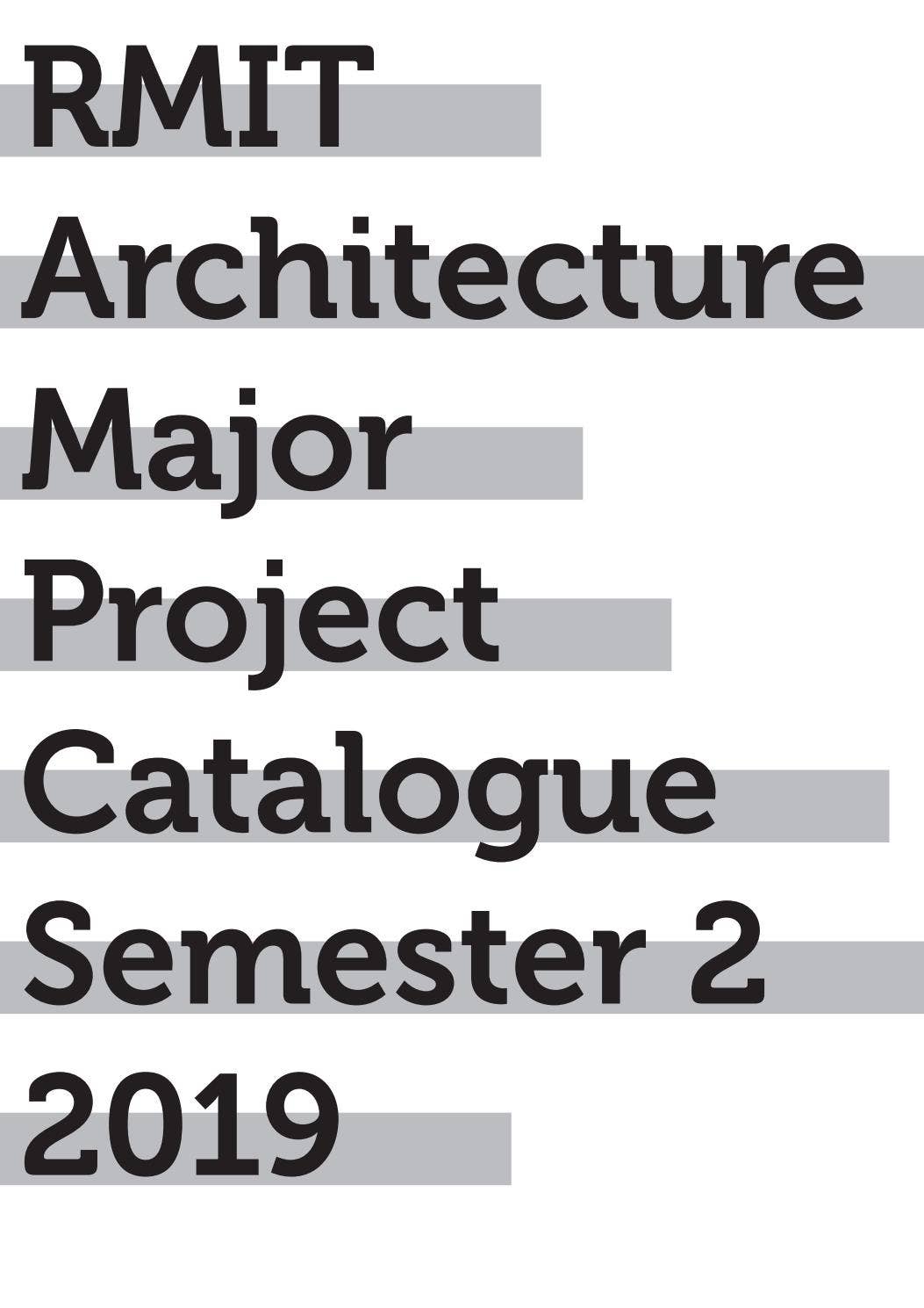 RMIT Architecture & Urban Design Major Project Catalogue Semester 2 ...