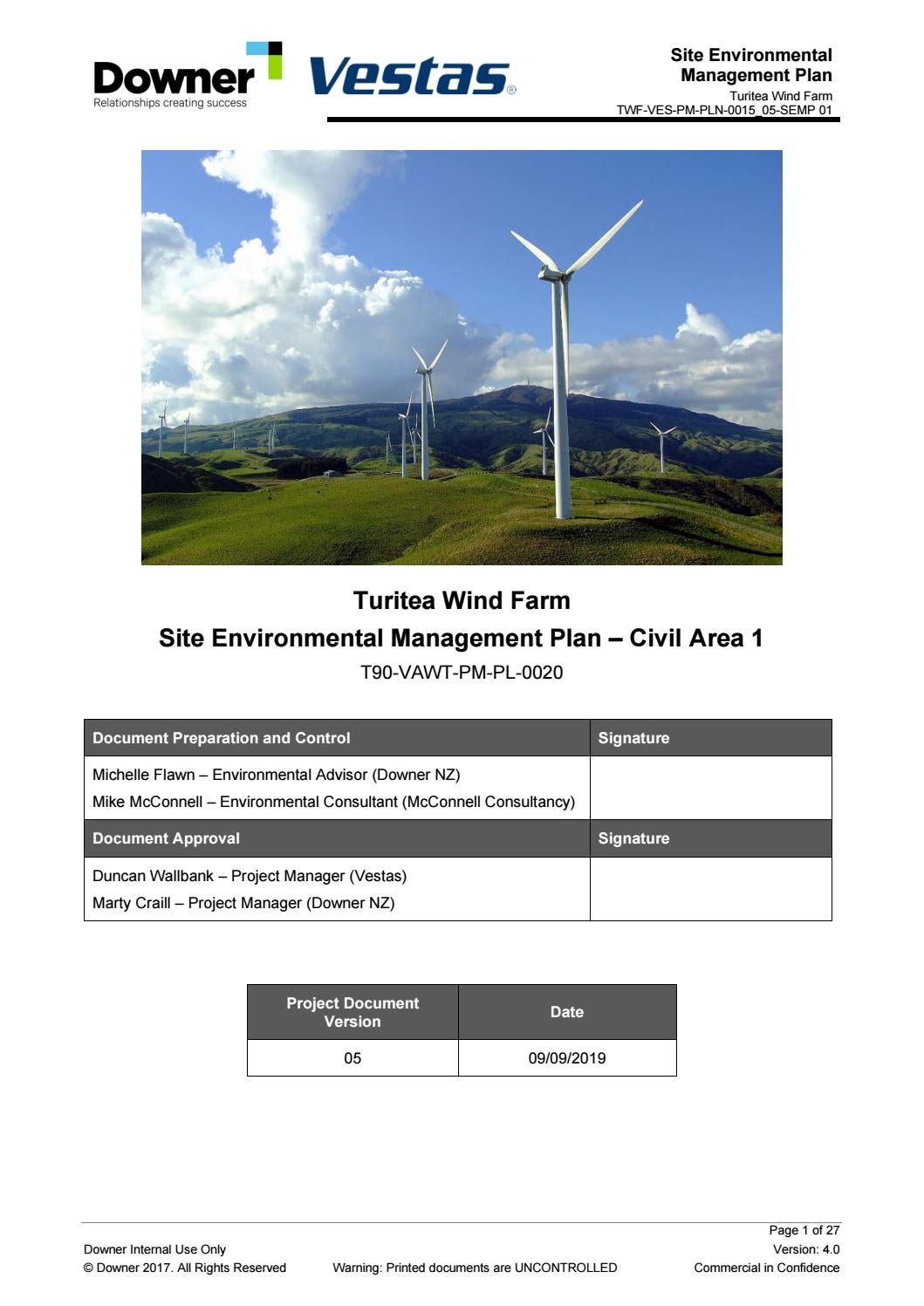 Approved Wind Farm Site Environmental Mgmt Plan Area 1 by Mercury - Issuu