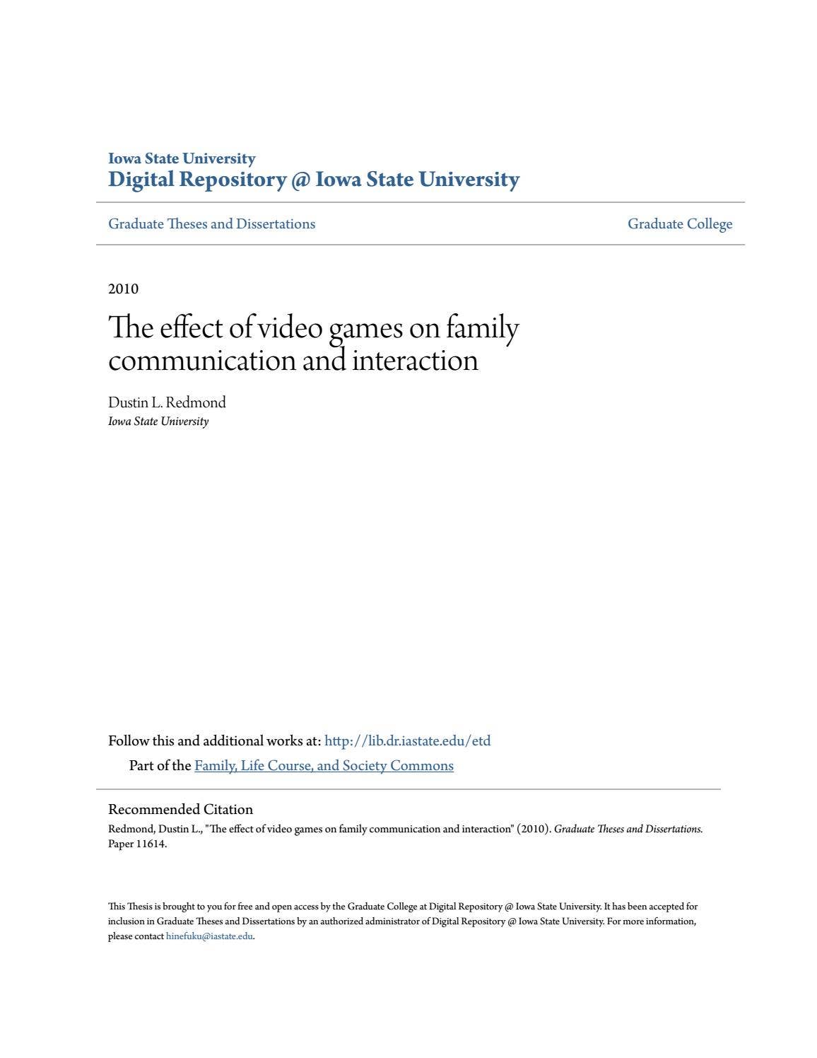 The effect of video games on family communication and interaction by ...