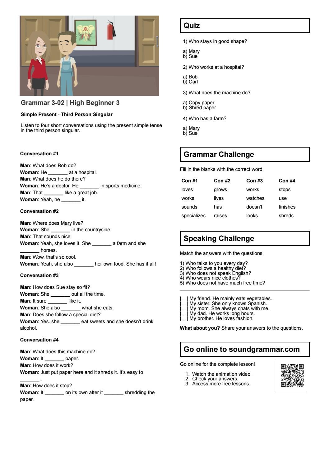 Third Person Singular by English Language Listening Lab Online - Issuu