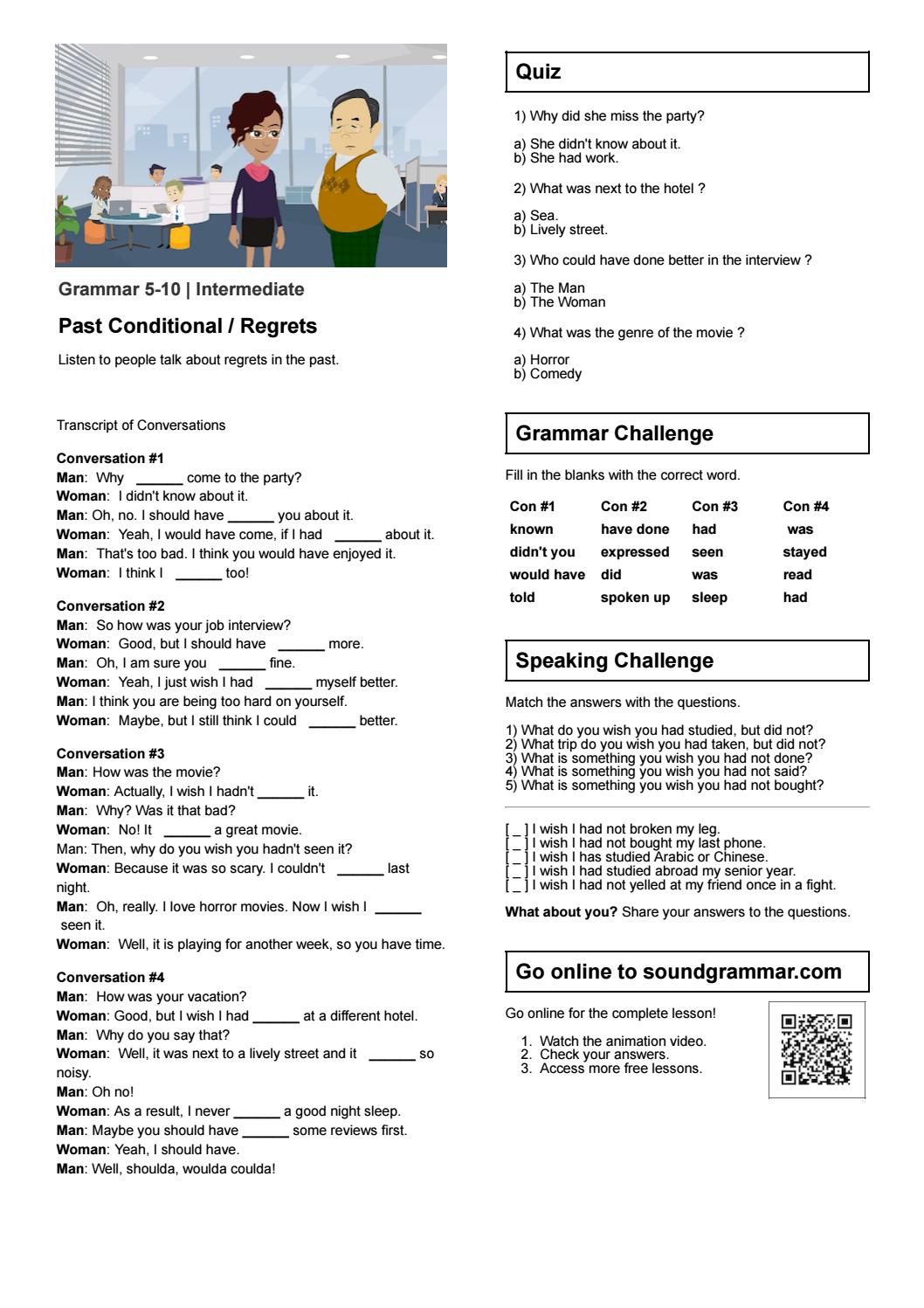 The Past Conditional by English Language Listening Lab Online - Issuu