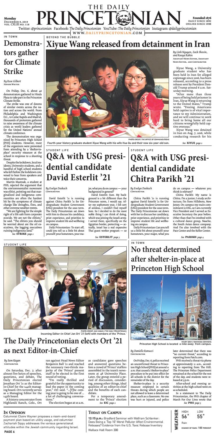 The Daily Princetonian: December 9, 2019 by The Daily Princetonian - Issuu