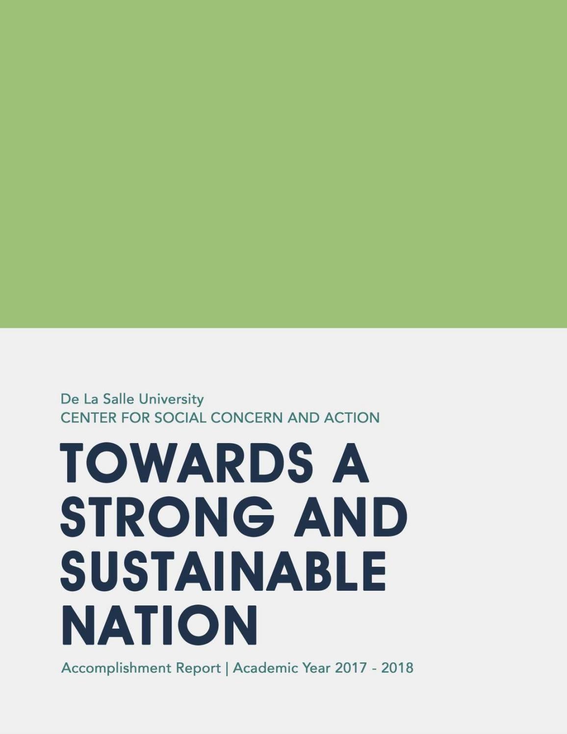 Towards a Strong and Sustainable Nation: COSCA Annual Report for Ay ...